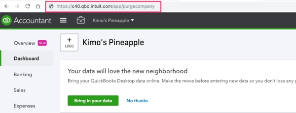 Creating a new QBO account without a Chart of Accounts - Aero Workflow